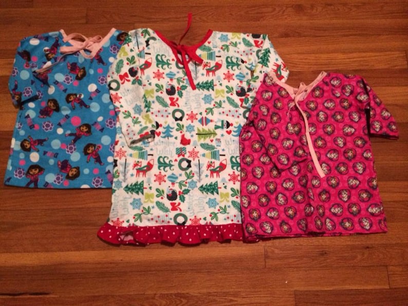 Girls Long Sleeve Nightgown Easy PDF Sewing Pattern Instant - Etsy