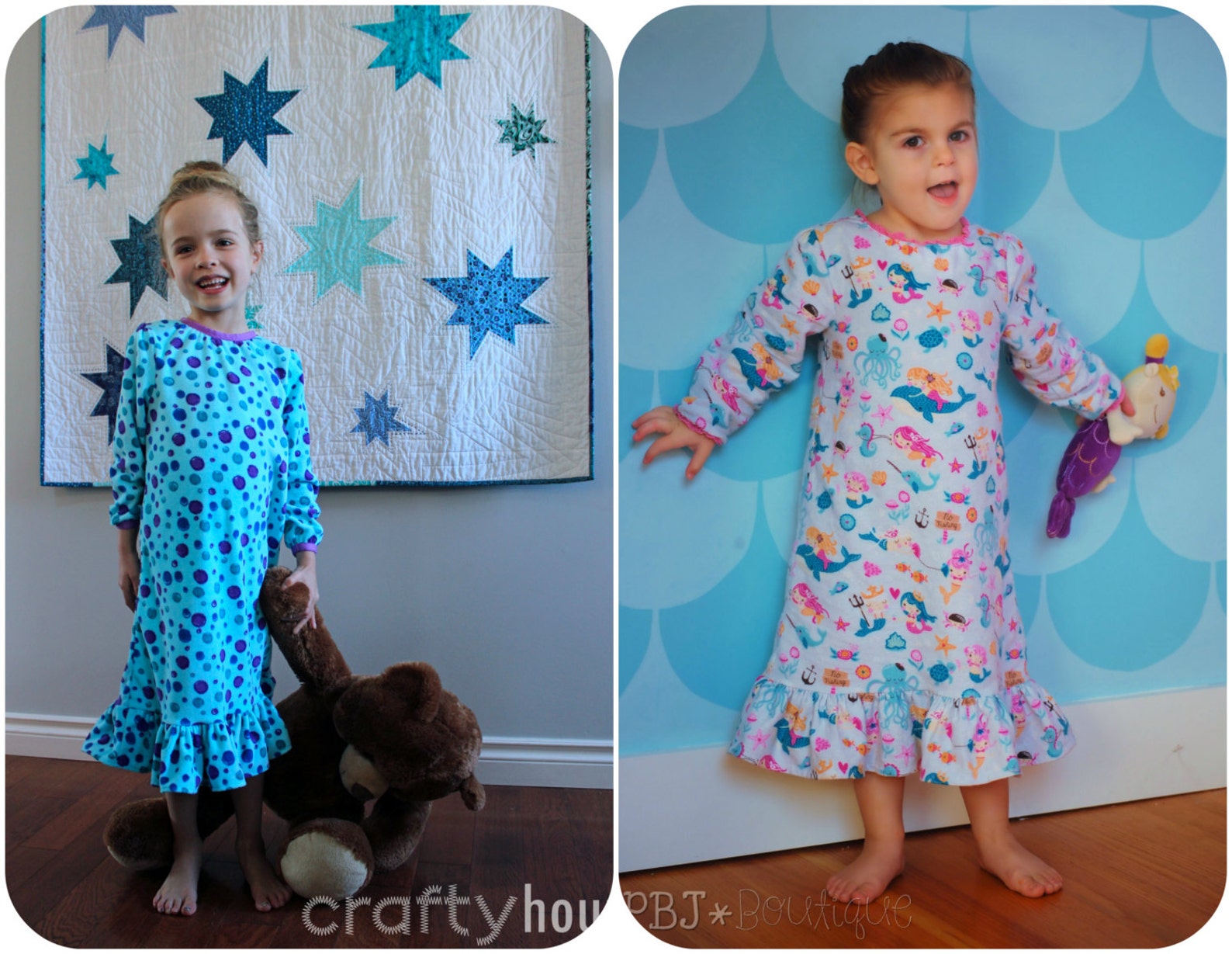 Girls Nightgown Sewing Pattern long nightgown sewing pattern | Etsy