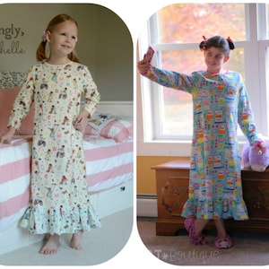 Girls Nightgown Sewing Pattern, Long Nightgown Sewing Pattern, Baby ...