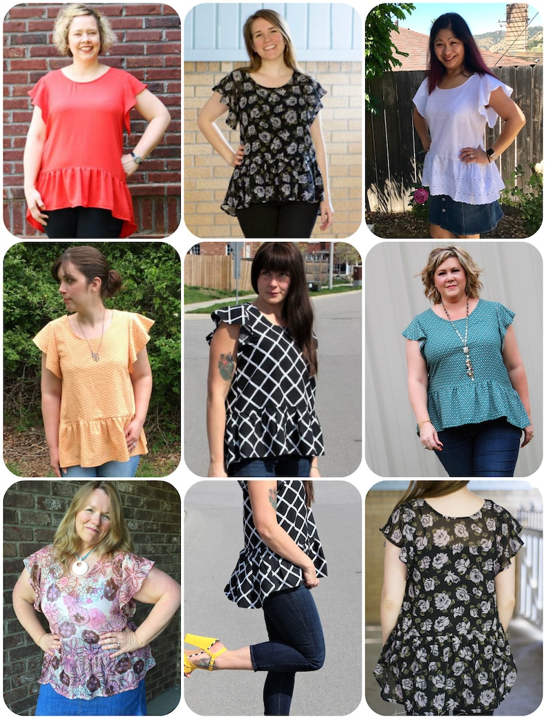 Peplum Top Sewing Pattern for Women Shirt With Ruffle Sewing - Etsy