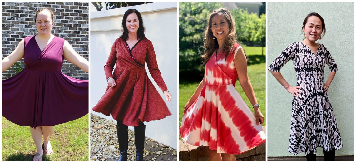 Sewing Pattern Wrap Dress, Dress Pattern Women, Sewing Pattern Dress ...