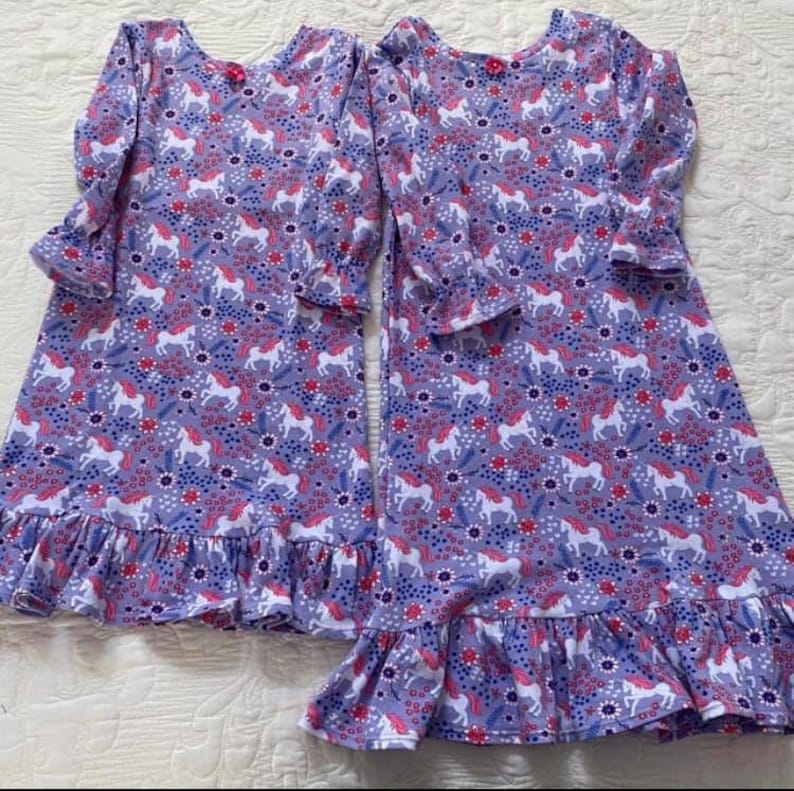 Girls Nightgown Sewing Pattern Long Nightgown Sewing Pattern | Etsy