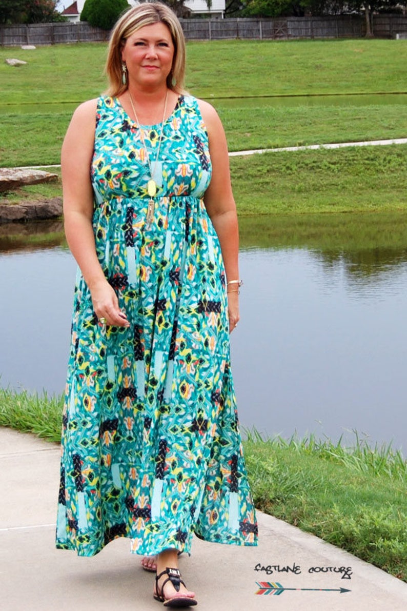 Womens Maxi Dress Pdf Sewing Pattern Boho Summer Racerback - Etsy