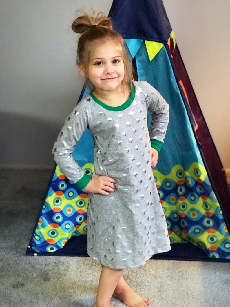 Girls Knit Nightgown Pdf Sewing Pattern Pajamas Pdf Sewing - Etsy Israel