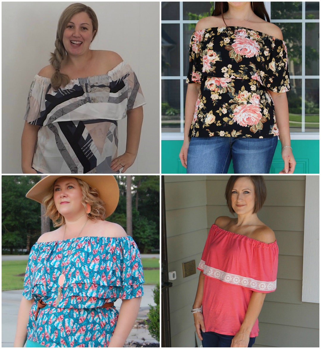 Women's off the Shoulder Top Sewing Pattern Beginner - Etsy