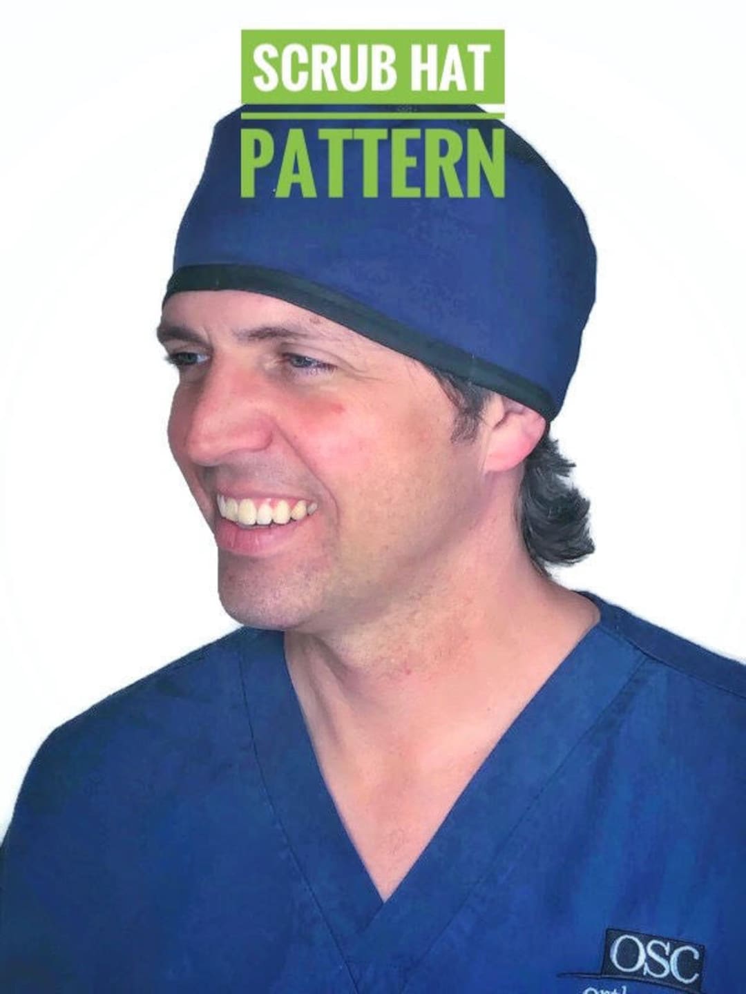 Men's Surgical Scrub Hat Sewing Pattern: DIY Bias Tape Ties (instant ...