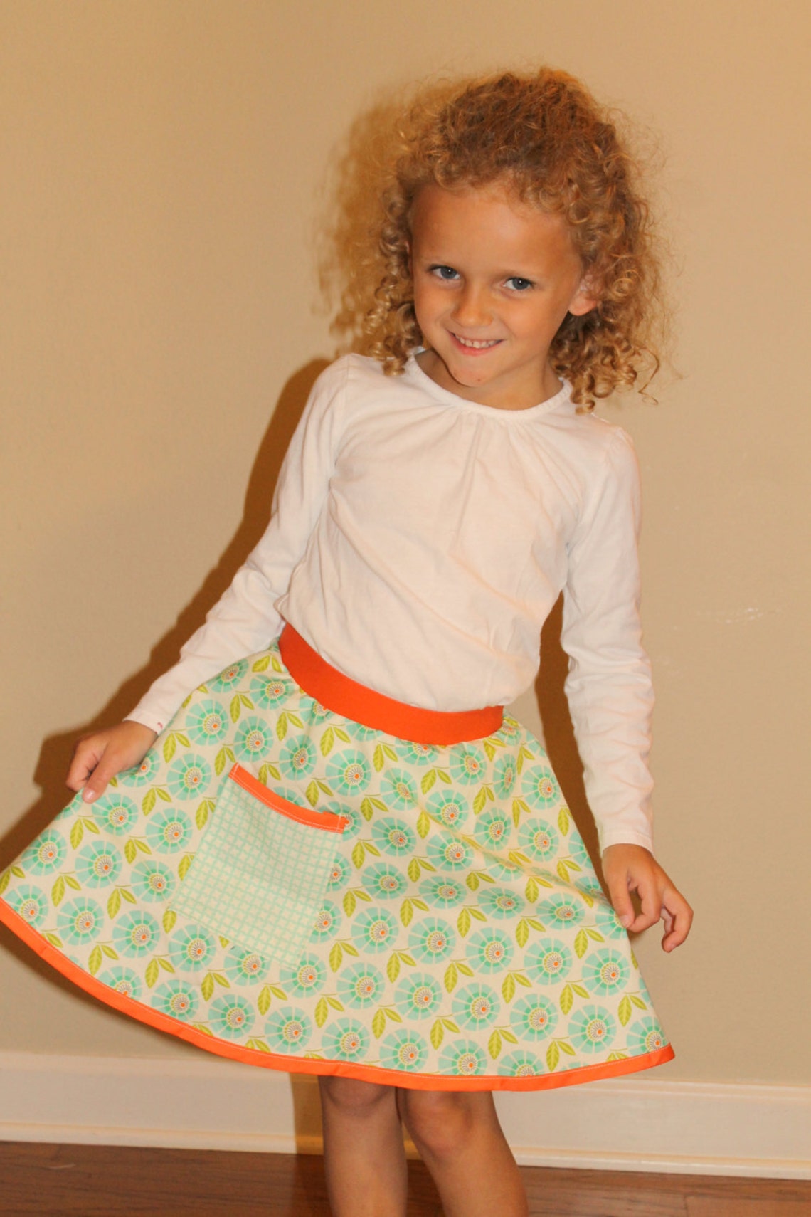 Girls Circle Skirt Pdf Sewing Pattern, Circle Skirt Pattern, Twirl ...