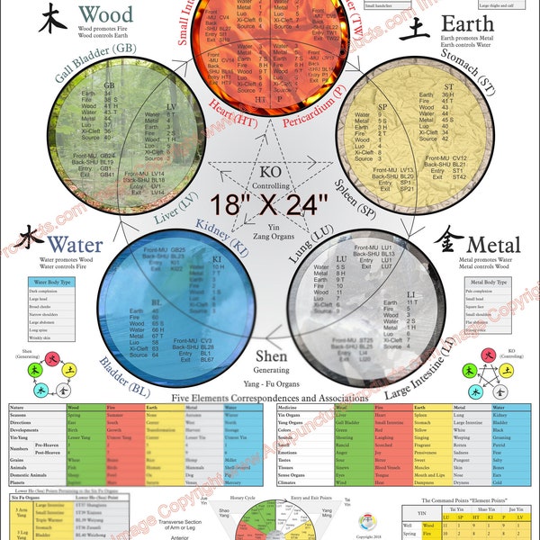 Chinese Medicine Five Elements Poster - Etsy