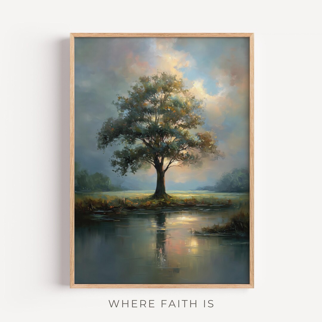 Tree Planted by Water — Psalm 1 Christian Wall Art, Peaceful Oil ...