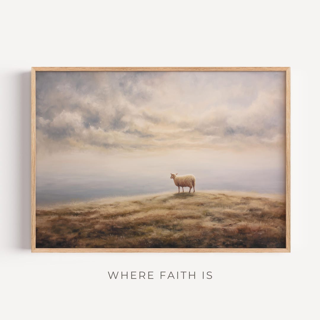 The Lost Sheep – He Leaves the Ninety-nine, Modern Christian Wall Art ...