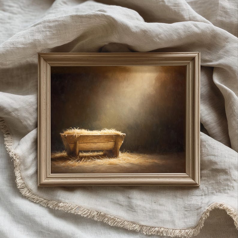 The Empty Manger, Modern Christmas Wall Art, Digital Download ...