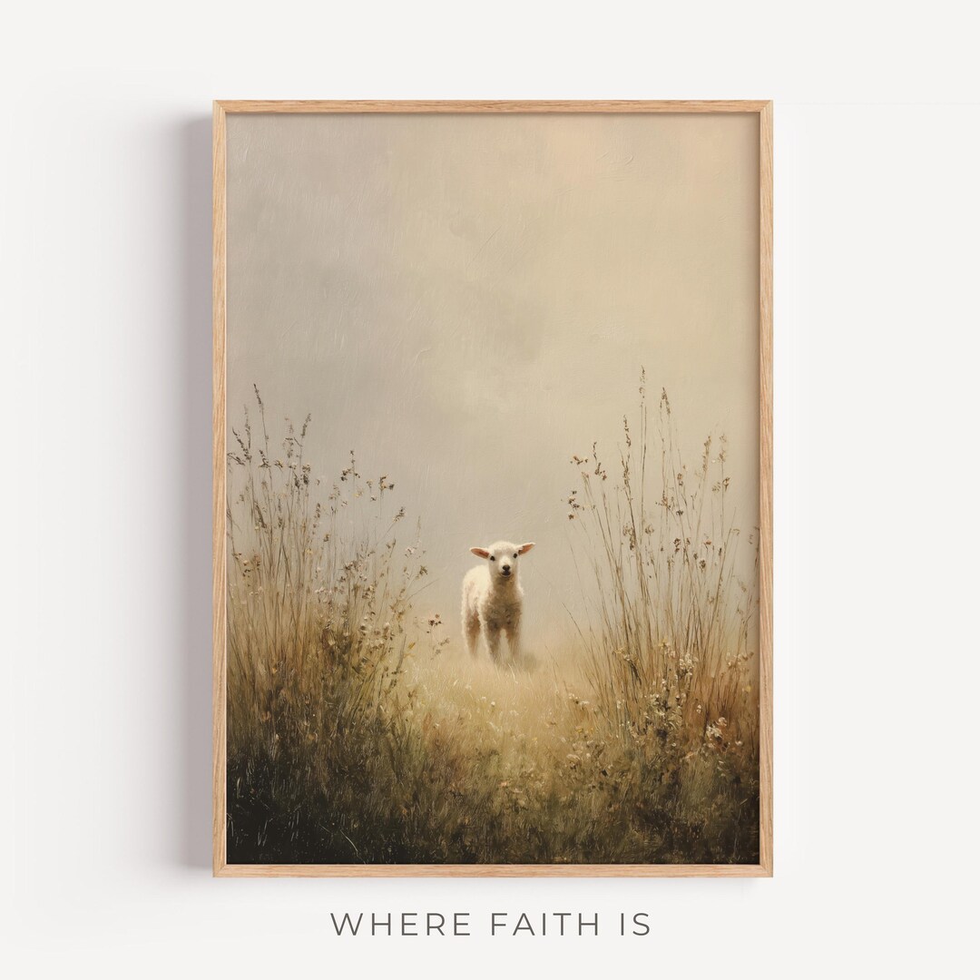 The Shepherd’s Voice Lamb Art - Minimal Christian Wall Art, Lamb in ...