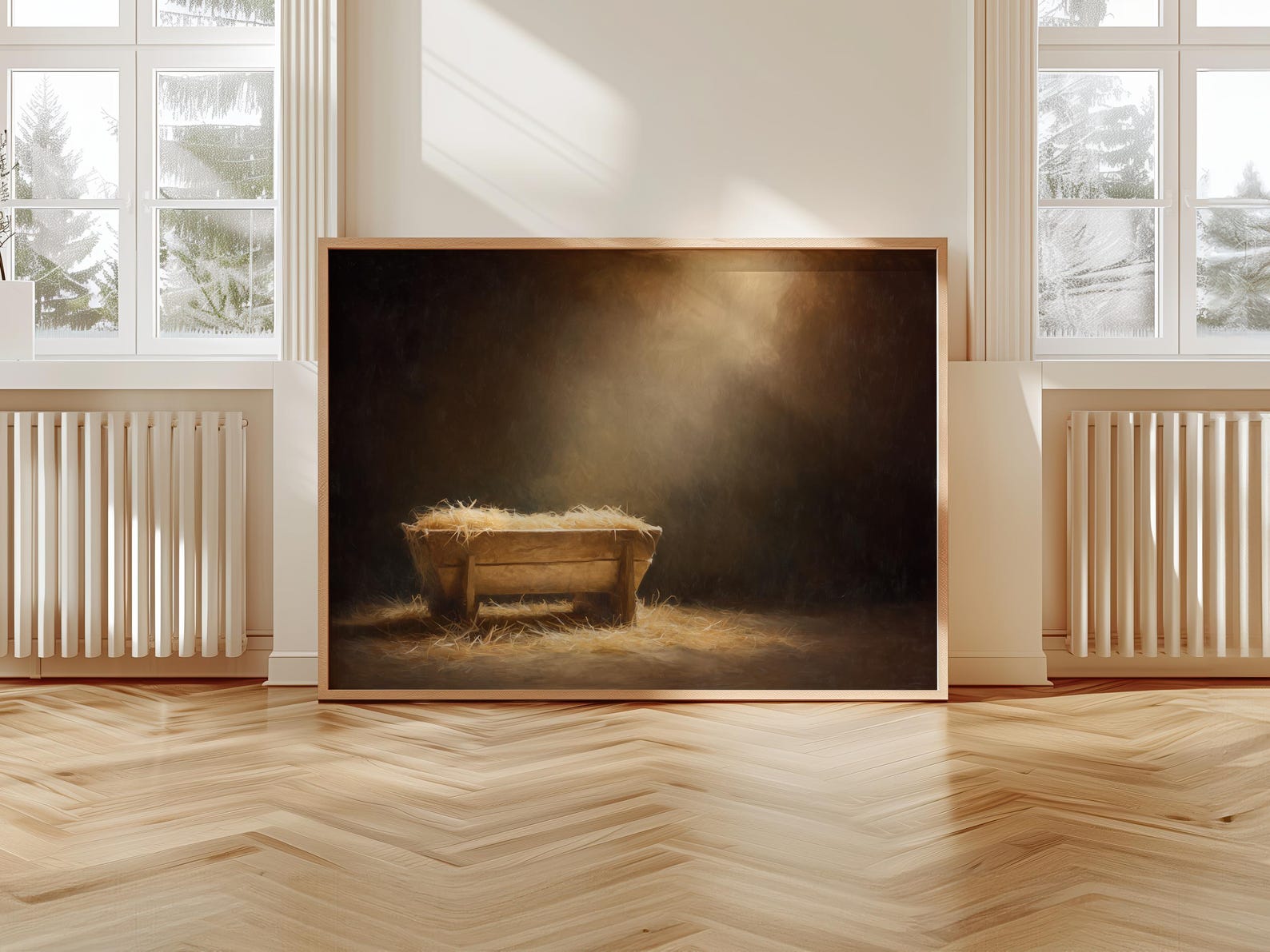 The Empty Manger, Modern Christmas Wall Art, Digital Download ...