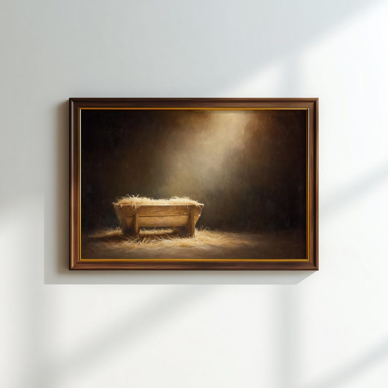 The Empty Manger, Modern Christmas Wall Art, Digital Download ...