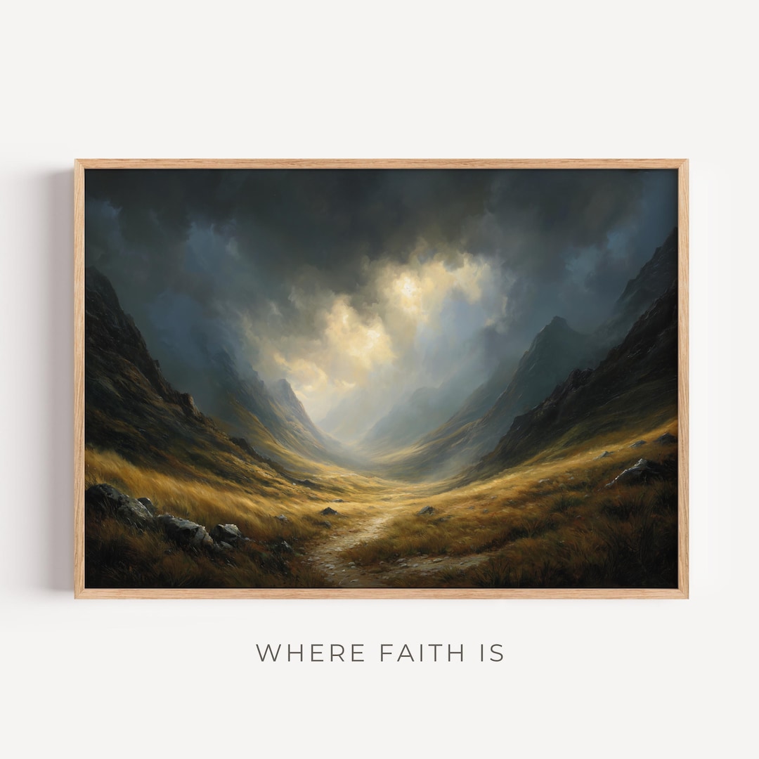 Yea Though I Walk Through the Valley — Modern Psalm 23 Wall Art ...