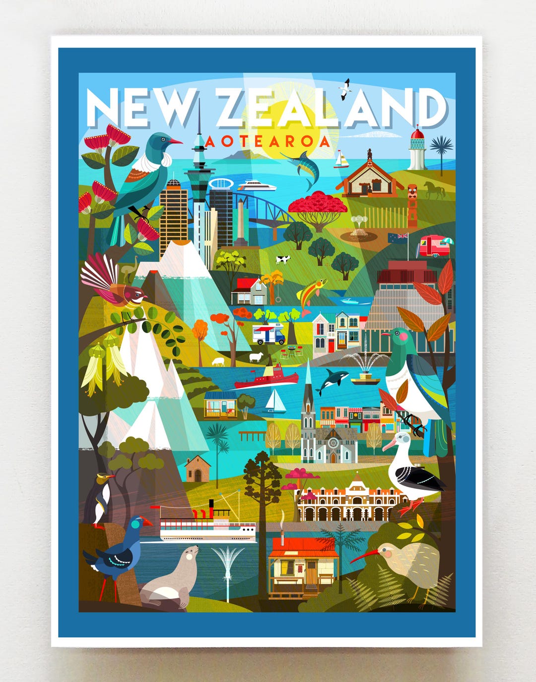 New Zealand Travel Poster, NZA215 - Etsy