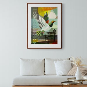 The Flight of the Kereru, New Zealand Native Bird Print, NZA109 - Etsy