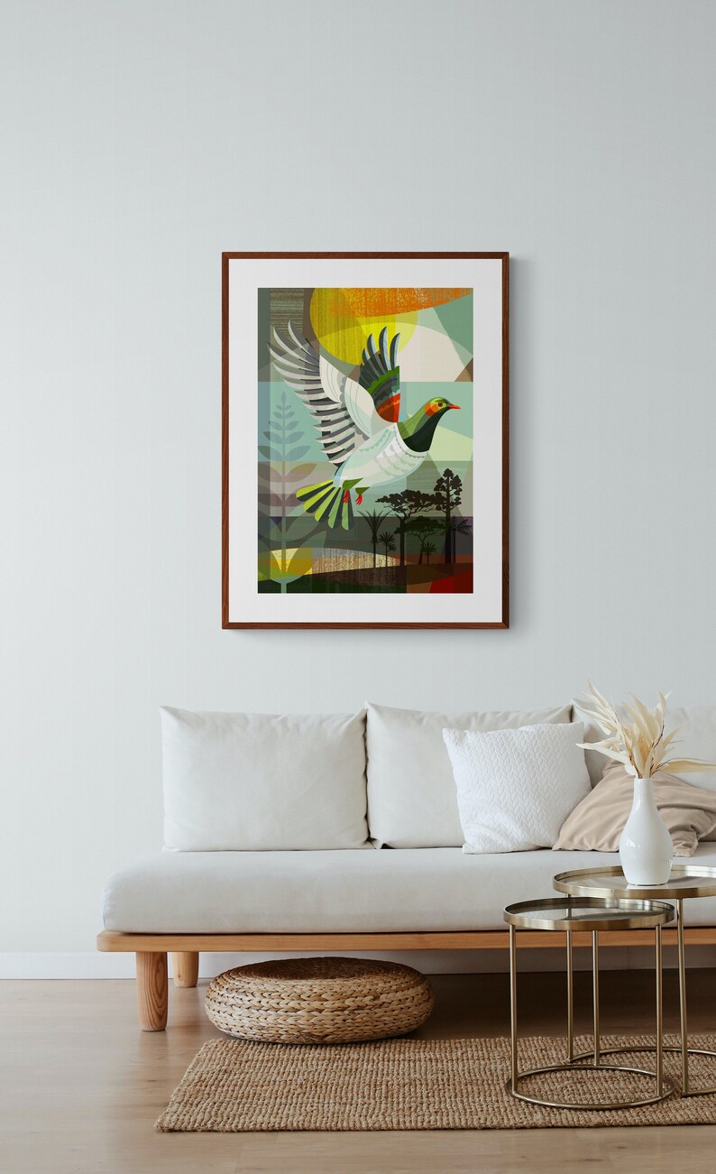 The Flight of the Kereru New Zealand Native Bird Print - Etsy