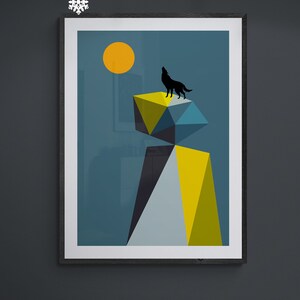 Howling at the Moon, Print, GEO55 - Etsy