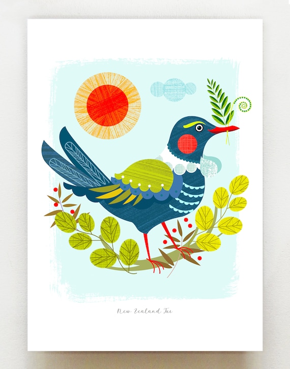Cheeky New Zealand Tui Print NZA46 - Etsy