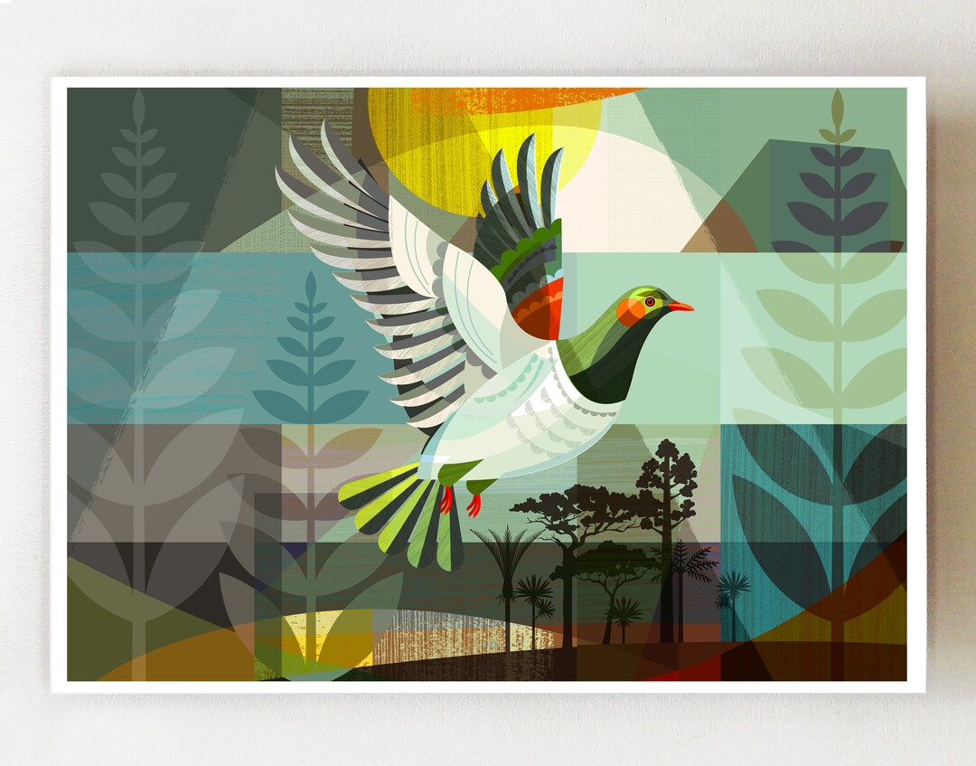 Landscape, New Zealand, Kereru in Flight, Print, NZA121 - Etsy