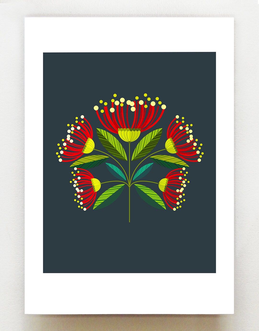 Native New Zealand Pohutukawa Print, NZA64 - Etsy
