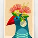 New Zealand Pukeko With Flower Crown Print NZA99 - Etsy