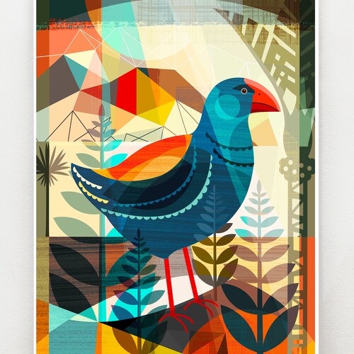 New Zealand Saddleback native Bird Print NZA92 - Etsy