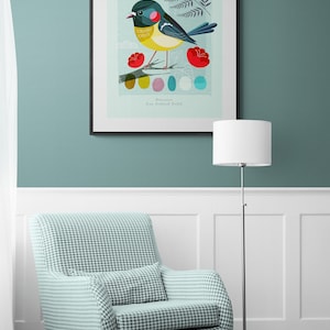 Small Birds of New Zealand, Miromiro, Tomtit, Print, NZA183 - Etsy