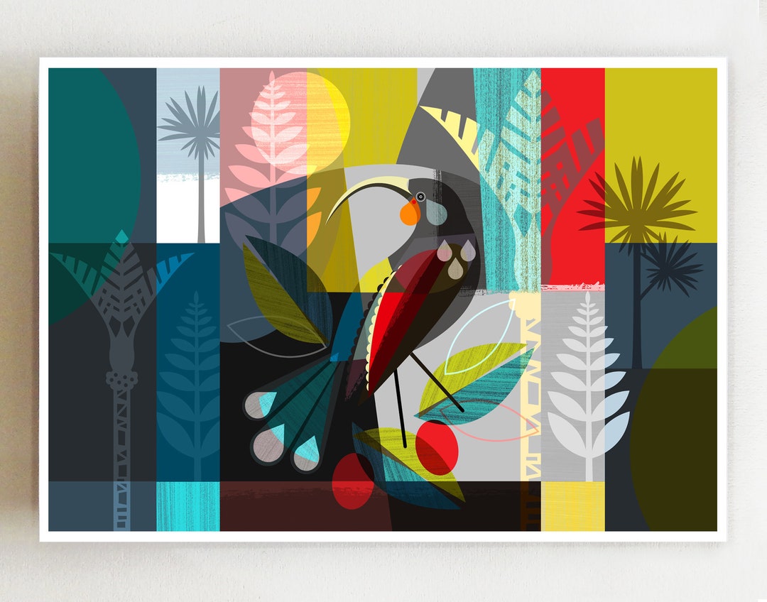 Landscape, New Zealand Huia Bird Print, NZA1 - Etsy