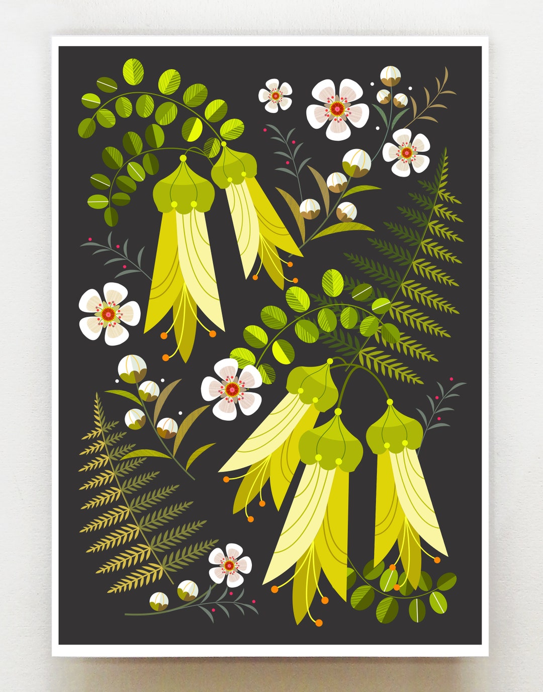 New Zealand Kowhai, Print, NZA197 - Etsy