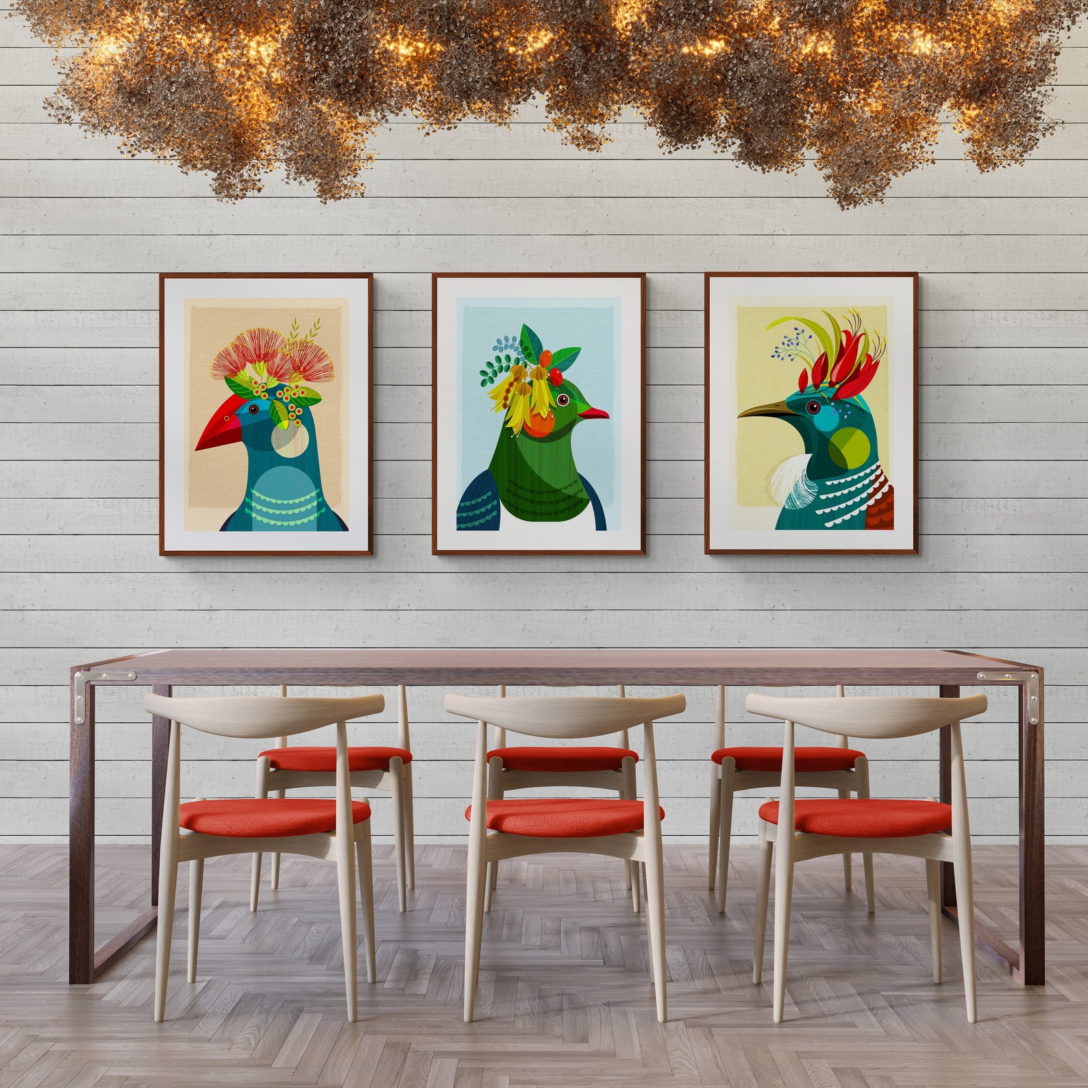 New Zealand Tui With Flower Crown Print, NZA98 - Etsy