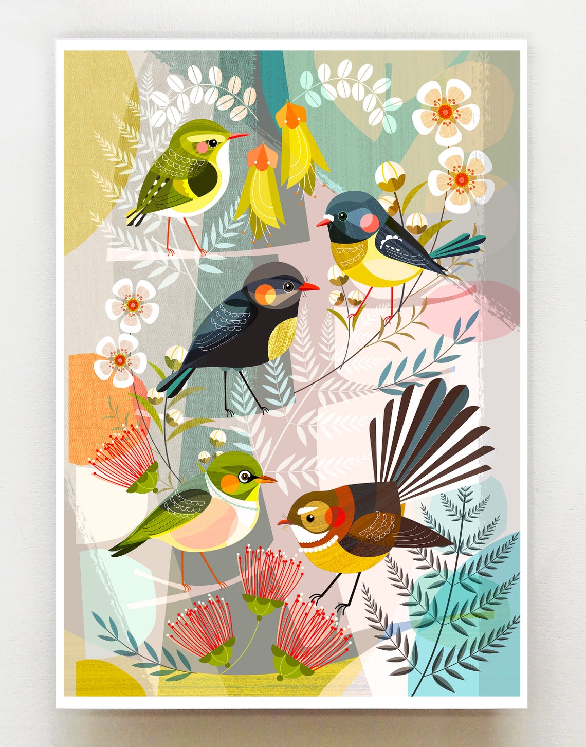 New Zealand Mini Birds, Print, NZA176 - Etsy