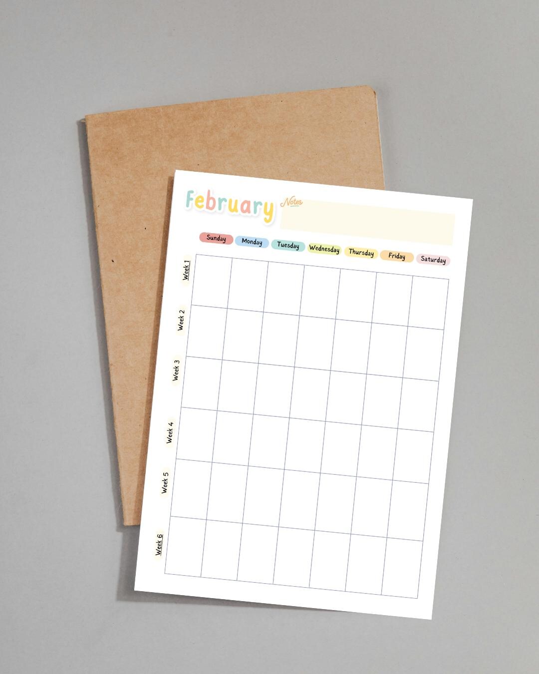 2026 Monthly Planner Printable: Minimalist Calendar (A4 & Letter PDF ...