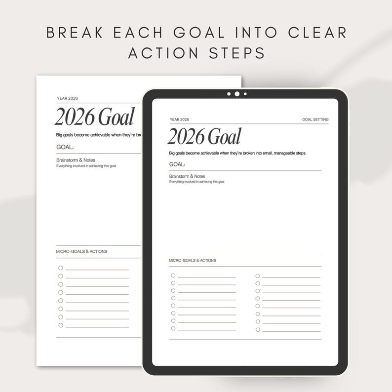 2026 New Years Resolutions, Yearly Goals, New Year's Printables, A4 PDF ...