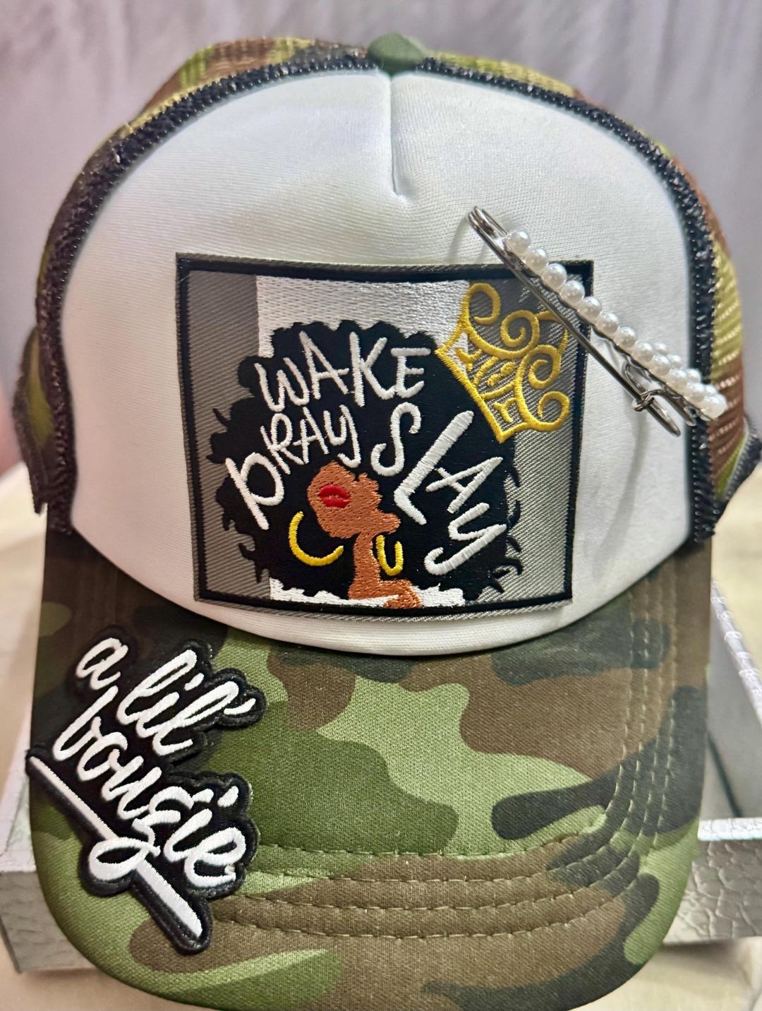 Custom Wake Pray Slay Camo Truckerjunk Hat - Etsy