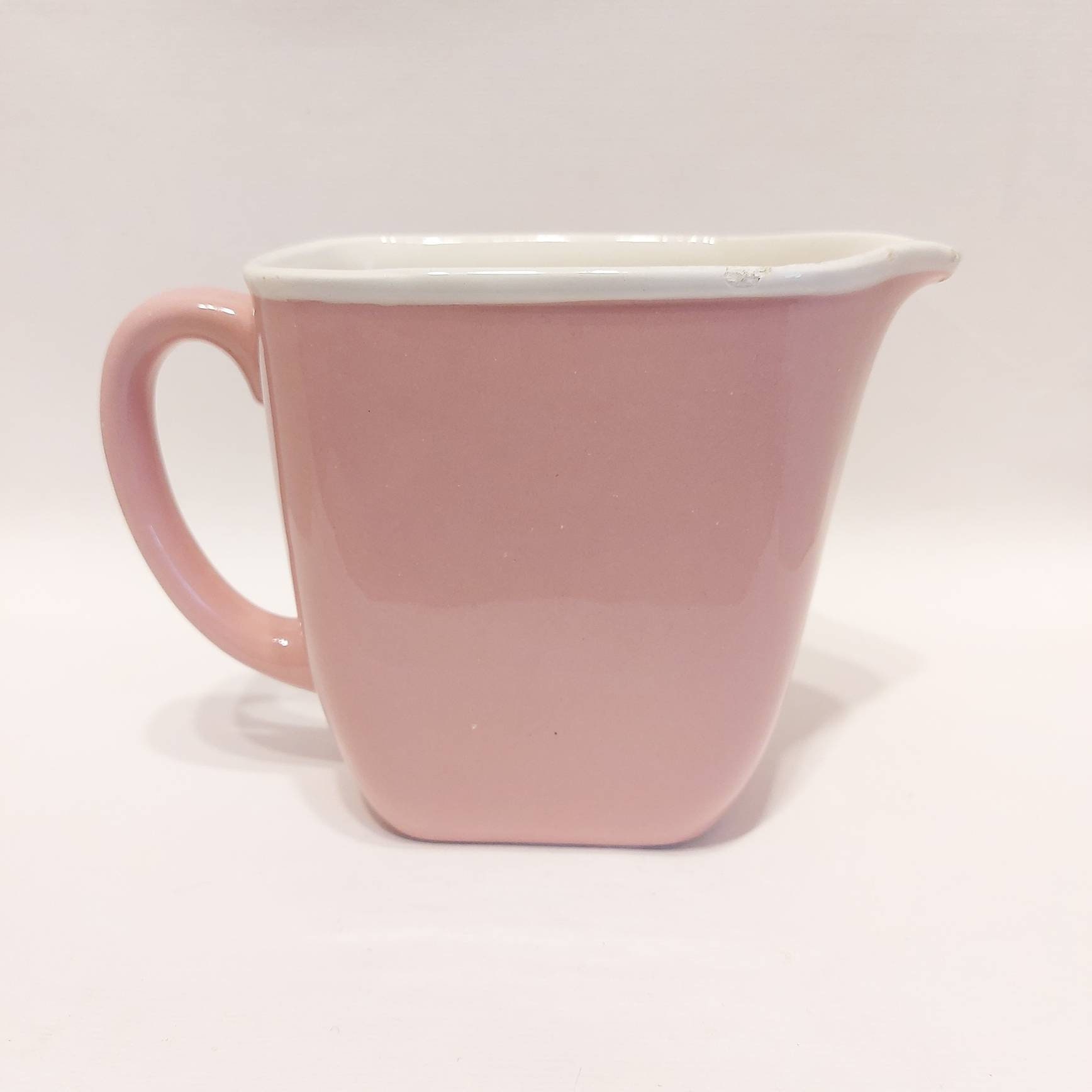 Pink Rectangular Ceramic Cream Pitcher Vintage Home Decor - Etsy