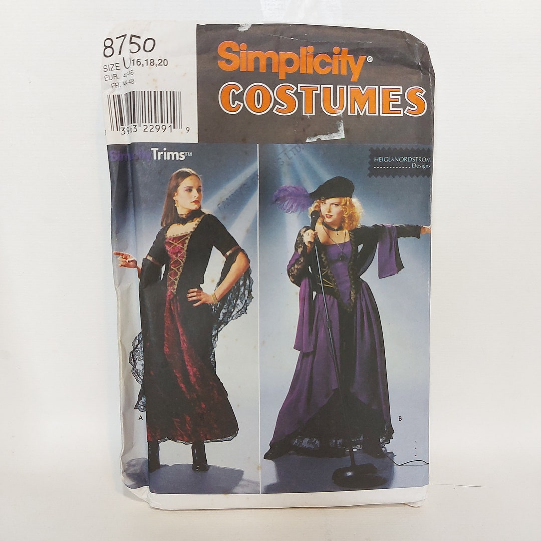 Simplicity 8750 Medieval Costume Sewing Pattern – Size U/16-20 - Etsy