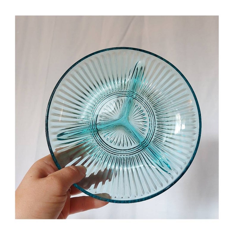 Pressed Glass Divided Dish - Etsy