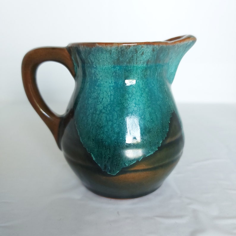 1970s Mcmaster Crafts Green Drip-glaze Mini Cream Pitcher Saskatoon ...