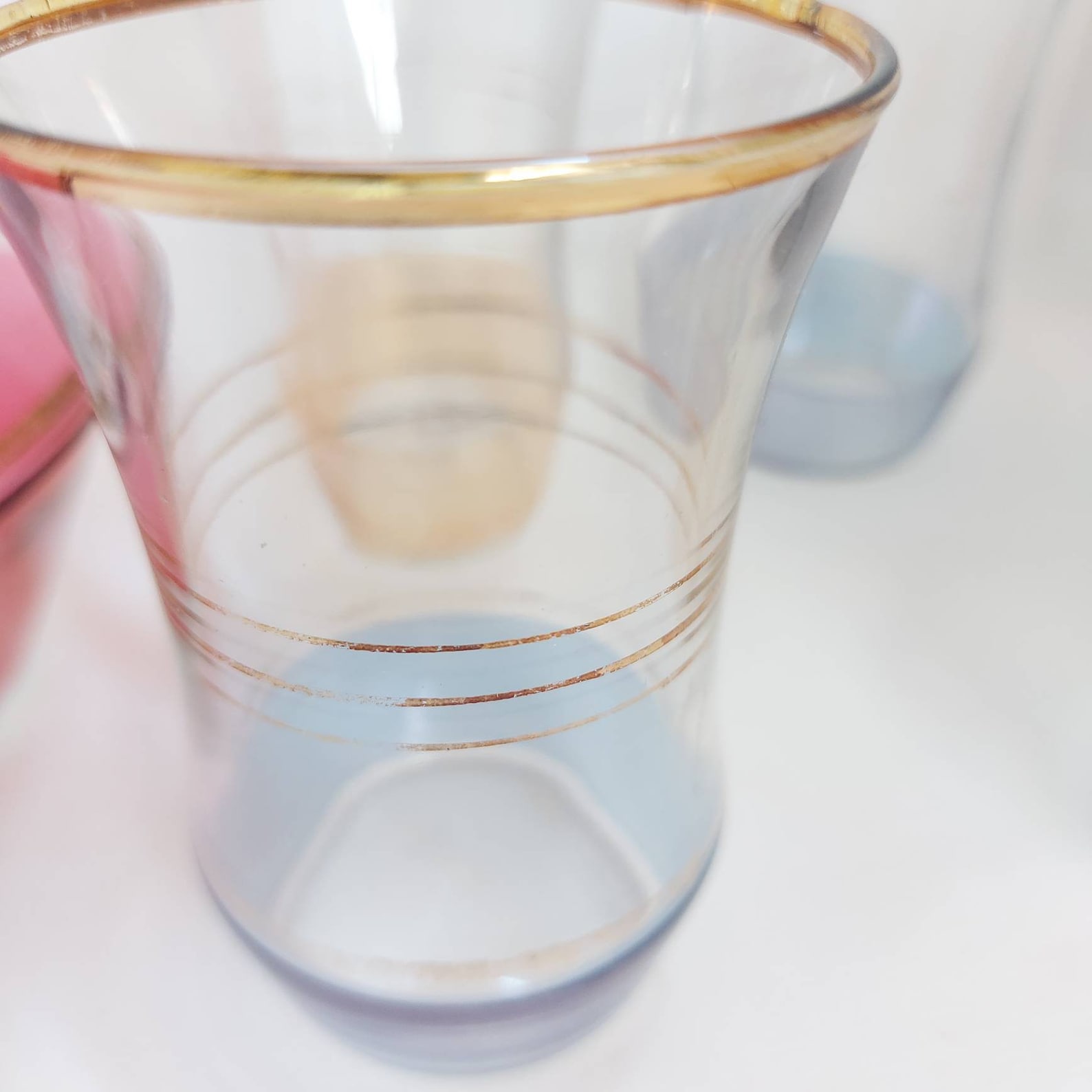 1950s/60s Lusterware Glass Pitcher and 4 Glass Barware Set - Vintage ...