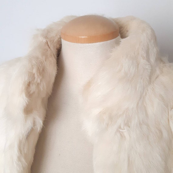 1980s/90s Ada Montreal cream rabbit fur jacket with b… - Gem