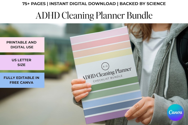 ADHD Cleaning Planner | ADHD Planner Printable| Cleaning Schedule ...