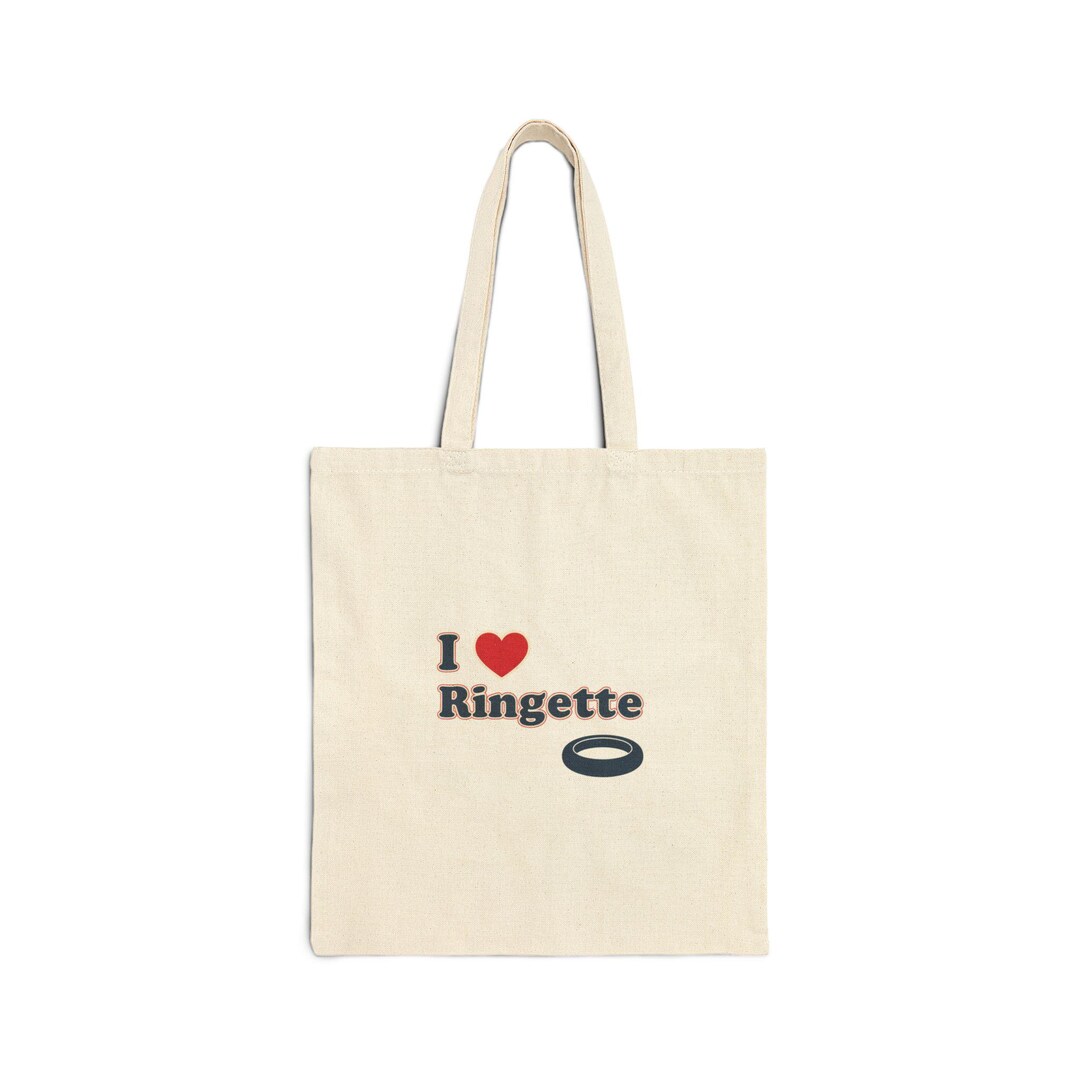 I Heart Ringette Tote Bag | Cotton Canvas, Sports Ringette Design - Etsy