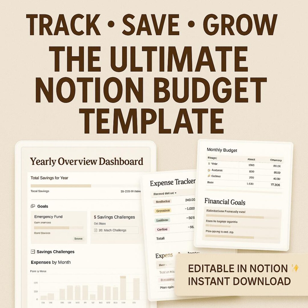 Notion Budget Template: Yearly Money Saving Dashboard (digital Download ...