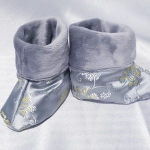 Custom Faux Fur Lined Baby Booties Made to Match Your Romper in Sizes ...