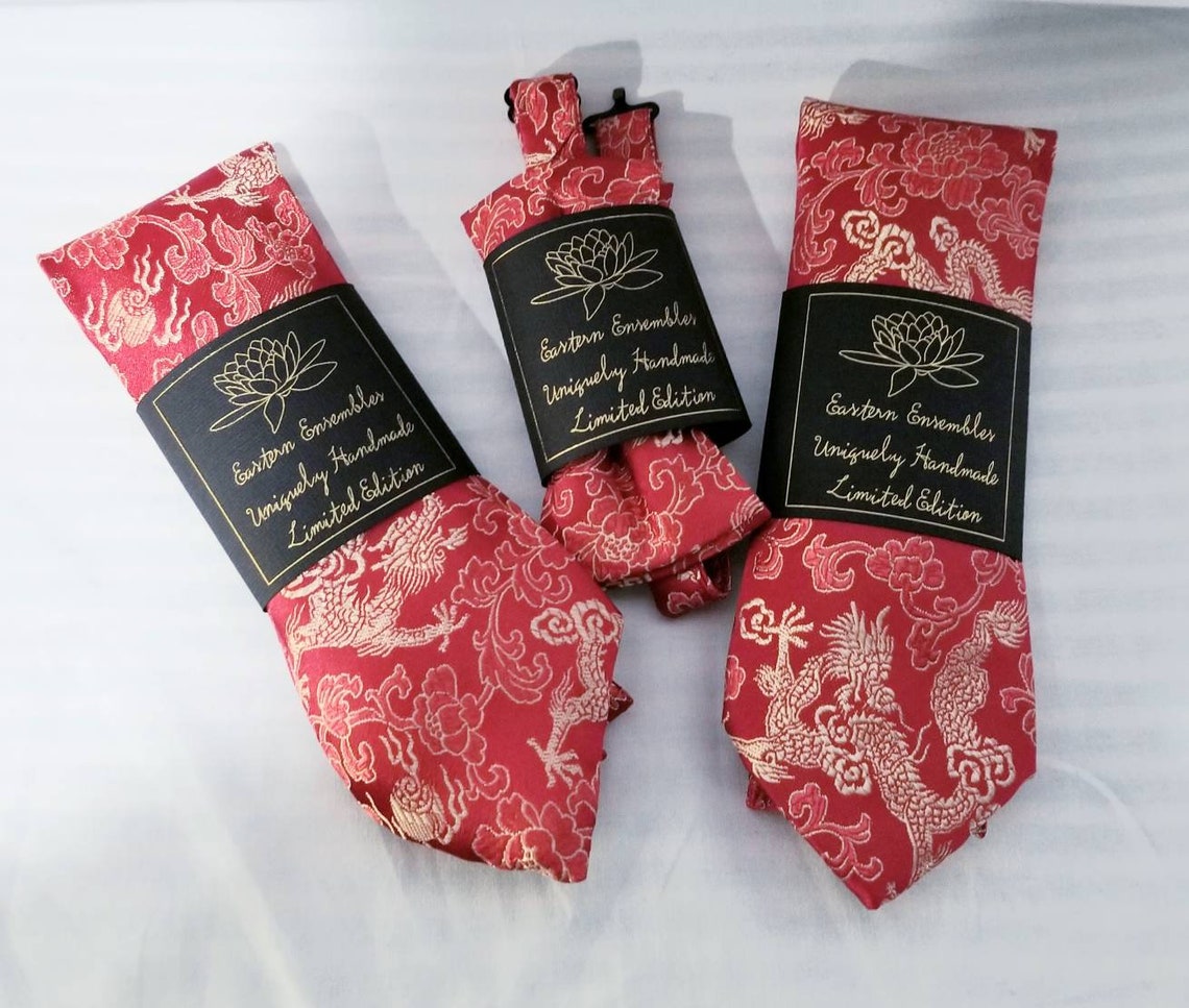 Custom Chinese Dragon Brocade Necktie - Etsy