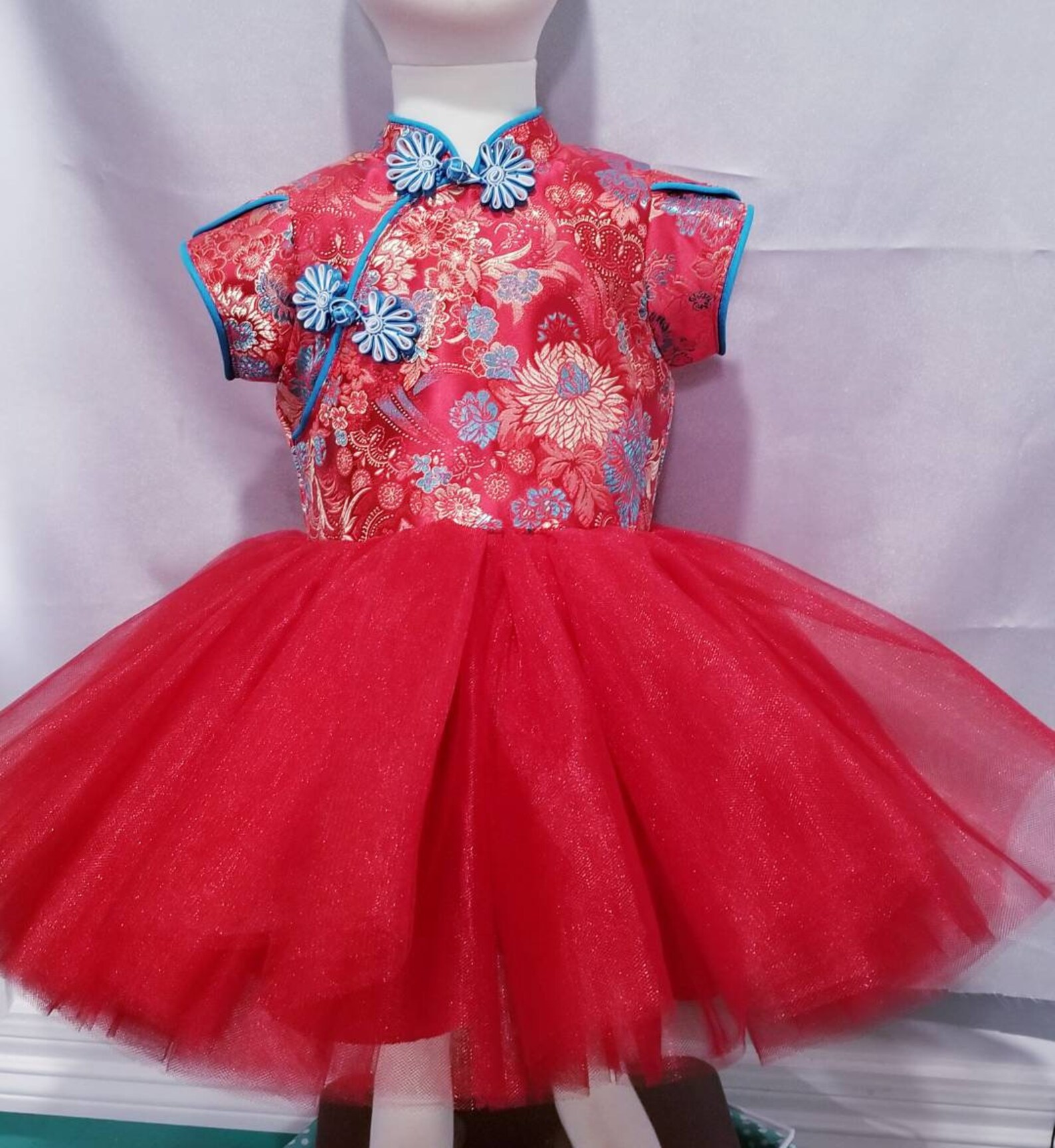Custom Cheongsam Tutu Dress Chinese Brocade Child Sizes 4 - Etsy