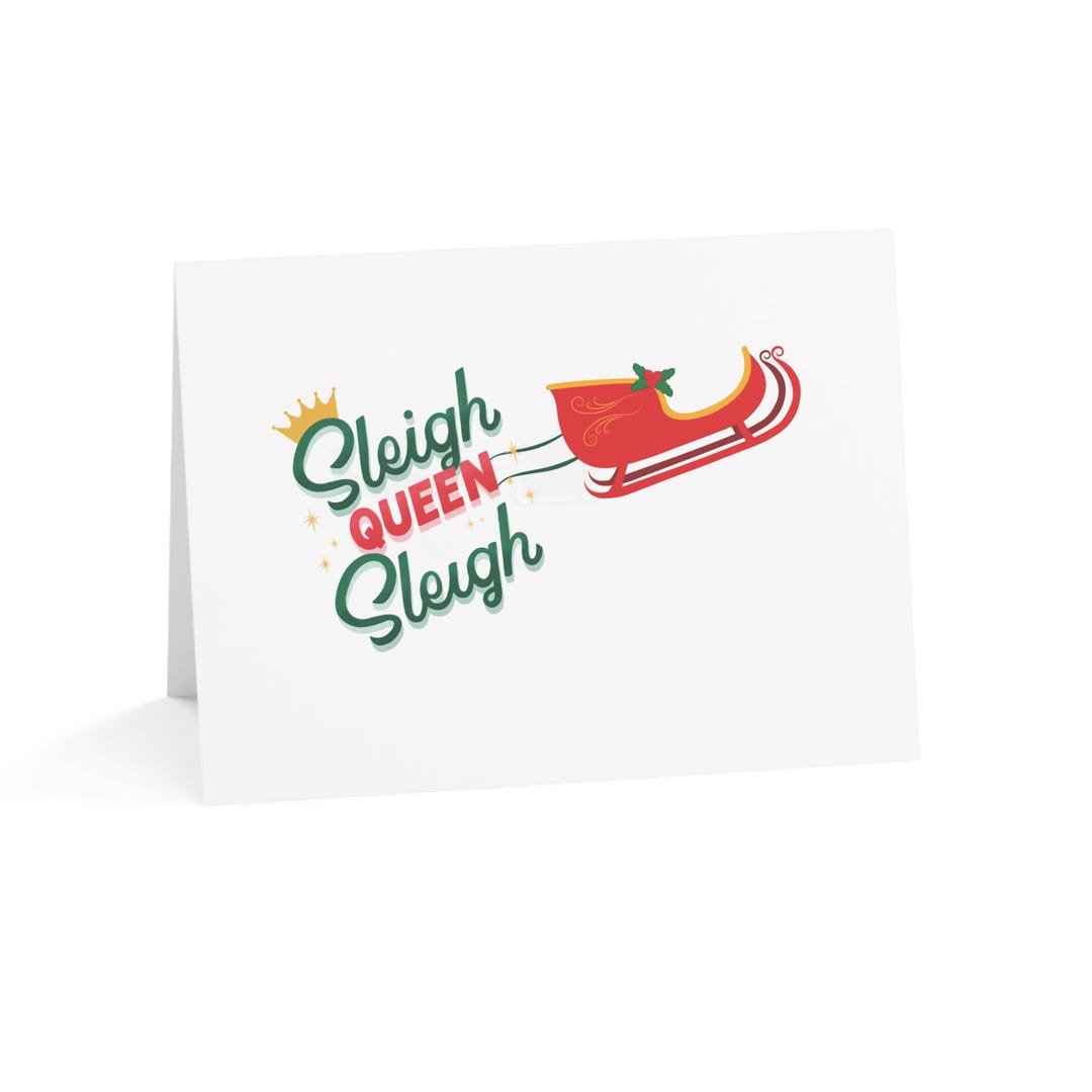 Sleigh Queen Christmas Card - Etsy