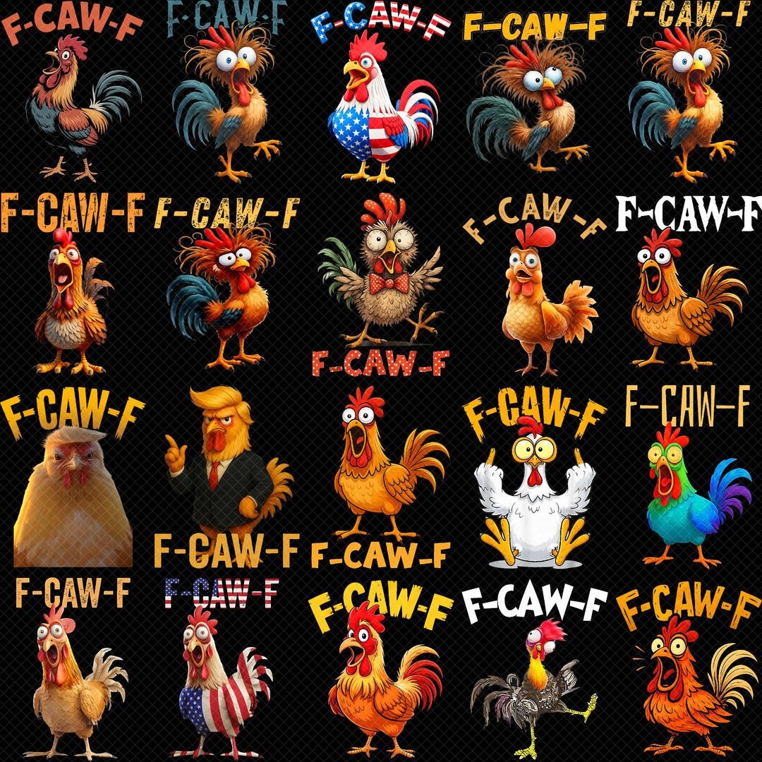 F-caw-f Rooster Meme PNG, Funny Rooster Art, Trump Rooster PNG, F-caw-f ...